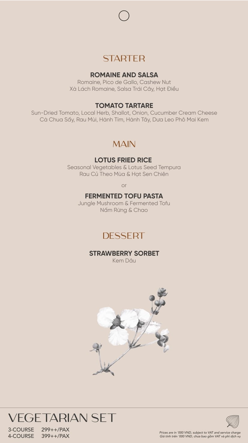 Menu | Bờm - Hospitality